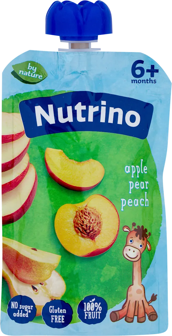 Kašice NUTRINO voćni pire 6+ jabuka, kruška, breskva 100g