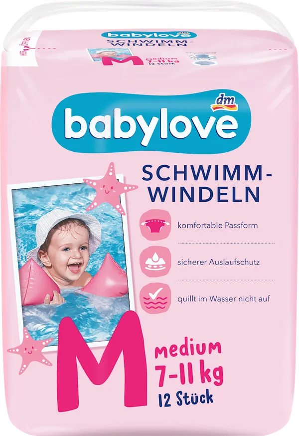 Pelene za bebe BABYLOVE za plivanje M medium 12kom