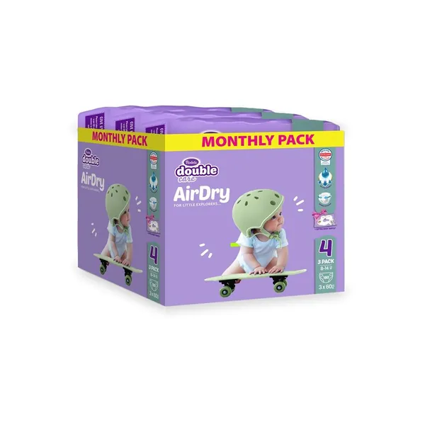 Pelene za bebe VIOLETA dc air dry 4 monthly pack maxi 180 komada