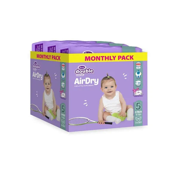 Pelene za bebe VIOLETA dc air dry 5 Junior monthly pack 156 komada