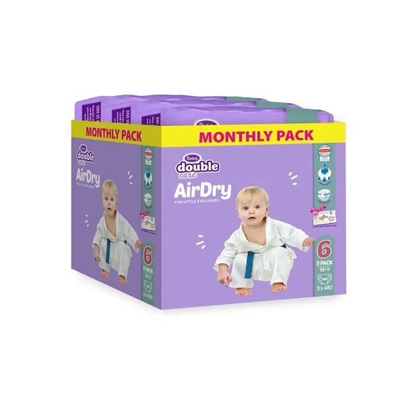 Pelene za bebe VIOLETA dc air dry 6 Monthly Pack junior 144 komada