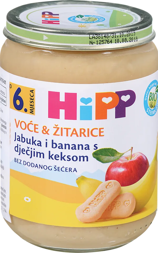Kašice HIPP jabuka i banana sa dečijim keksom kašica 190 gr