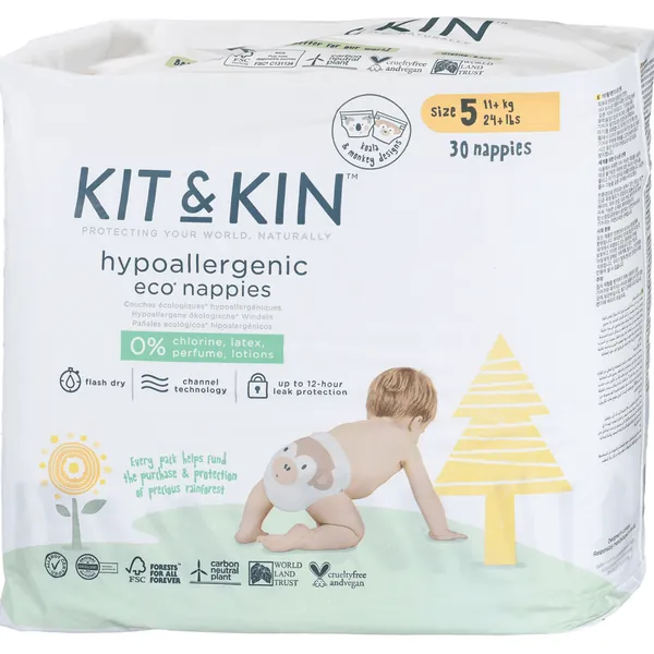 Pelene za bebe KIT&KIN veličina 5 11+ 30kom