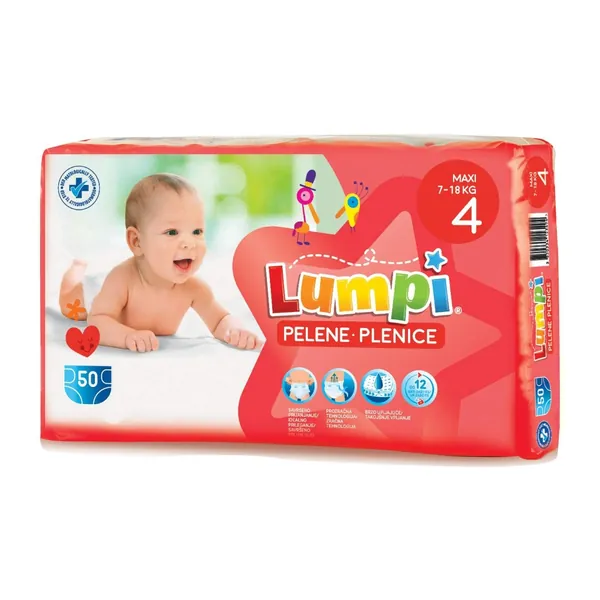 Pelene za bebe LUMPI 4 maxi 50kom