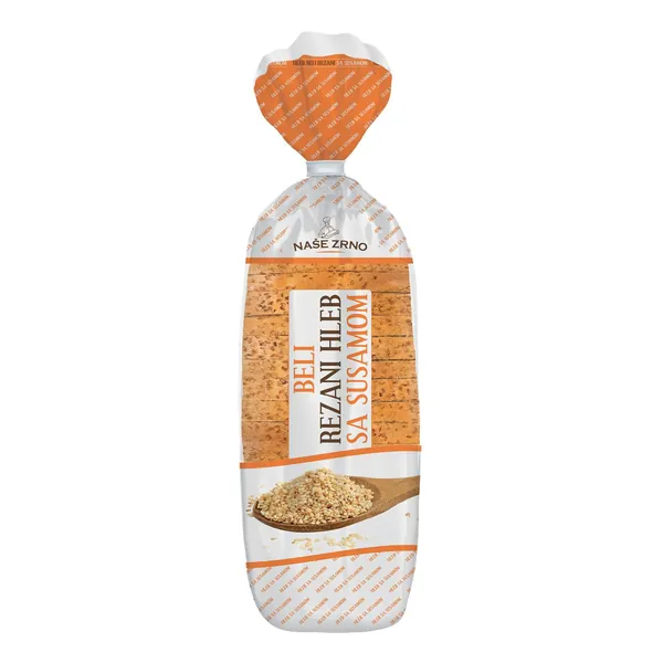 Hleb NAŠE ZRNO beli rezani sa susamom 450g