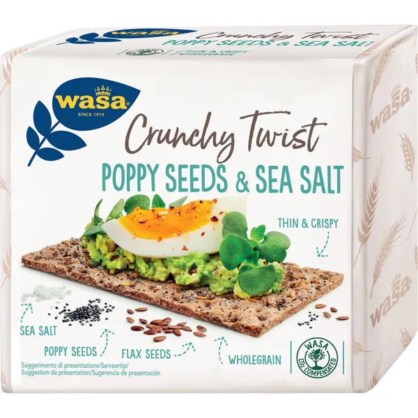 Hleb WASA hrskavi crunchy twist mak i morska so 245g