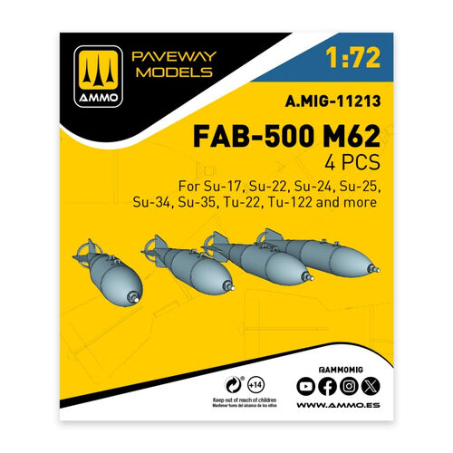 AMMO of Mig Jimenez 11213 FAB-500 M62 (4 pcs / 3D-Printed)