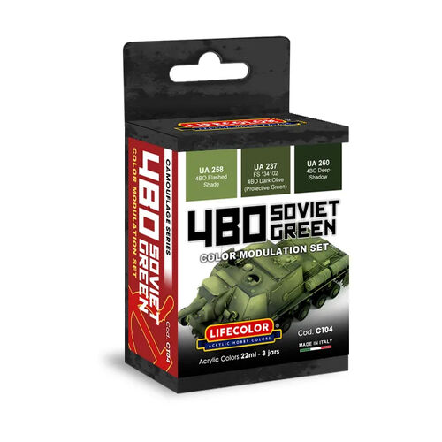 NEW! Life Color CT04 4BO Soviet Green Color Modulation Set