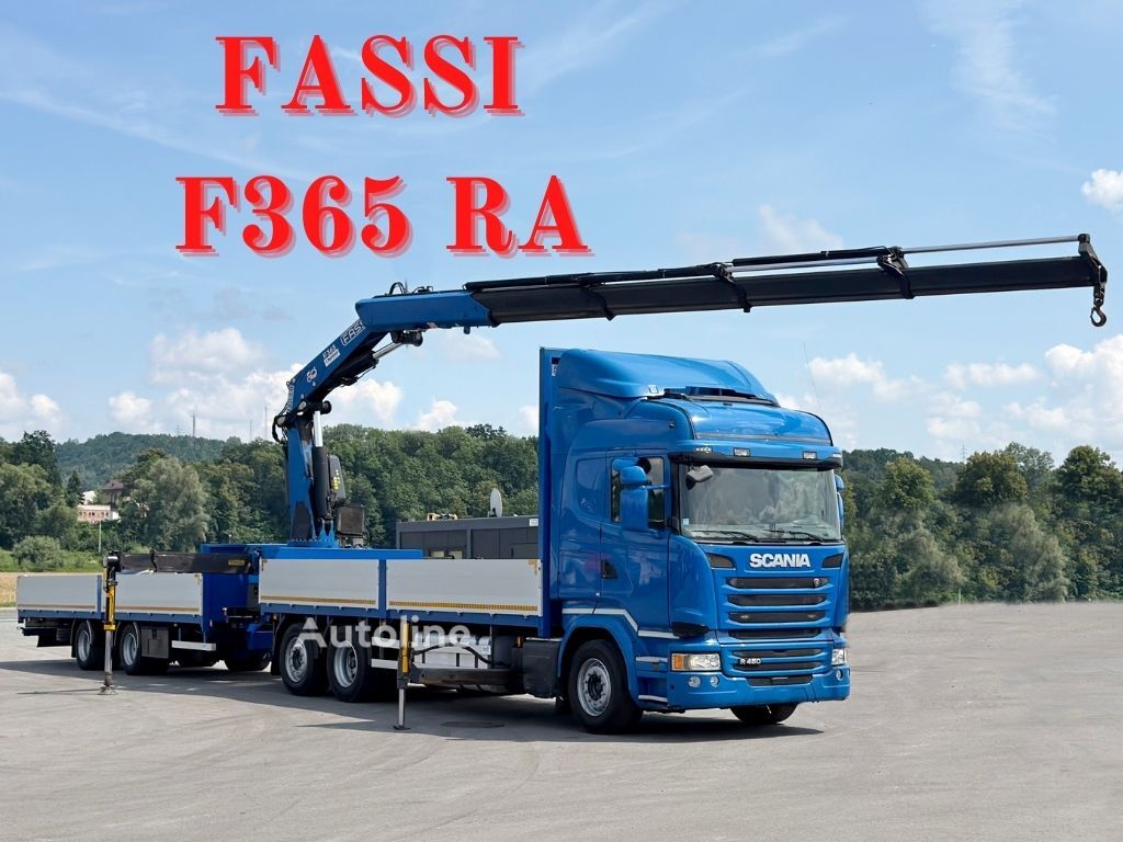 Scania R 450 * FASSI F365 RA + FUNK + Anhänger*TOP kamion s ravnom platformom