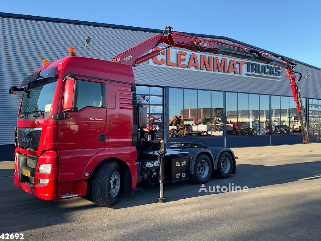 MAN TGX 28.440 Euro 6 Fassi 23 Tonmeter laadkraan + Fly-Jib tegljač