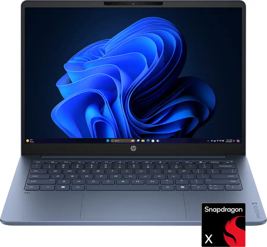 HP - OMNIBOOK 3 - 14" 2K OLED LAPTOP - SNAPDRAGON X - 8GB MEMORY - 256GB SSD - STARLIT BLUE