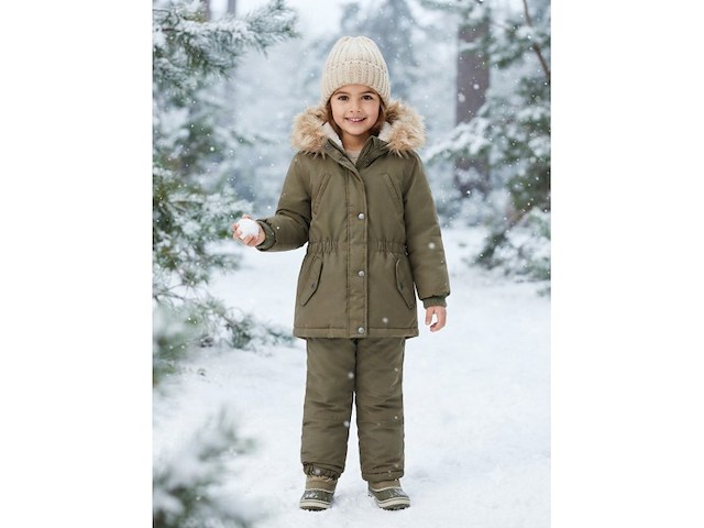 PRIMARK Zimska Maslinasto Zelena Parka  (6-7)122