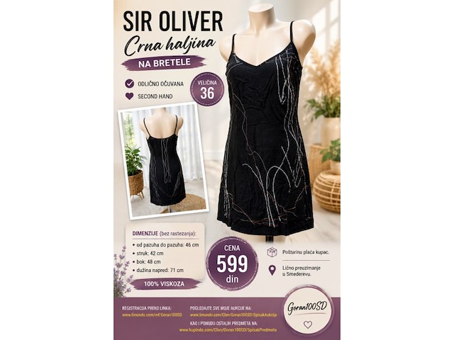 Sir Oliver crna haljina – elegantna, lagana i uvek u tr