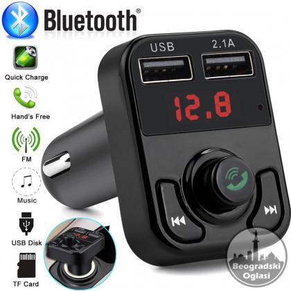 V2 - Bluetooth Auto Car Kit USB punjač MP3 Handsfree FM