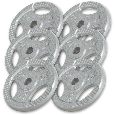 Gorilla Sports Set tegova od livenog gvožđa 6x5 kg (30 mm u sivoj boji) ( 100220-00002-0113 )