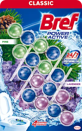 Bref
POWER ACTIVE osveživač za WC šolju - Pine&Lavender, 4x50g, 4 kom