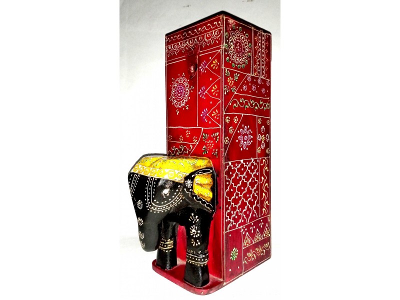 KUTIJA za FLASU - DRVO u ornamentici INDIJE, 36x12x22c