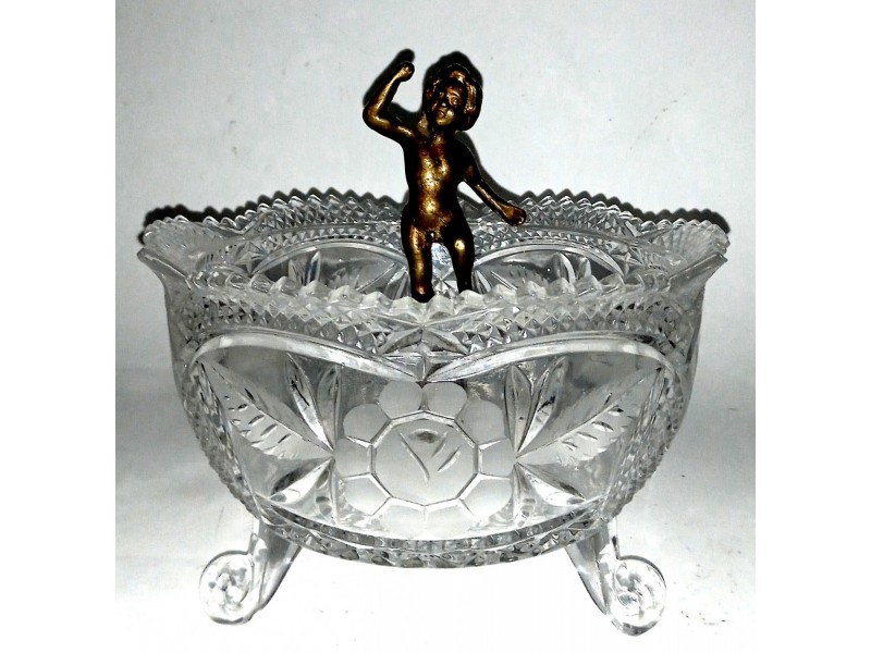 FRUTIJERA - BRUSENI KRISTAL, MESING 19x15cm