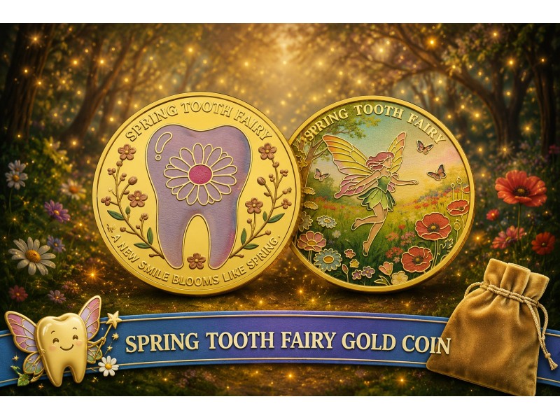 Zubic Vila novcic Gold Tooth Fairy Spring NOVO