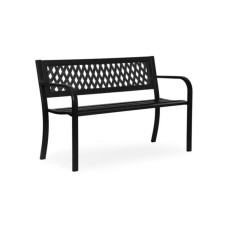MultiGarden Metalna baštenska klupa 120×50 cm sa rešetkastim naslonom, crna