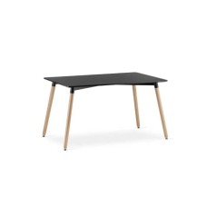 Lemon Planet Trpezarijski pravougaoni sto 120x80 cm sa drvenim nogarima crni Lemon 25-KS004