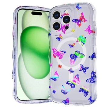 IPHONE 16 PRO WAVE-EDGE LASER GLITTER MAGSAFE CASE - BUTTERFLY