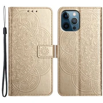 IPHONE 16 PRO MAX MANDALA SERIES FUTROLA-NOVČANIK - ZLATNI