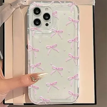 IPHONE 15 PRO BOWKNOT TPU CASE - PINK / CLEAR