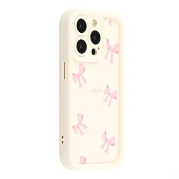 IPHONE 12 PRO STYLISH SHOCKPROOF TPU CASE WITH RAISED EDGES - WHITE / BOW