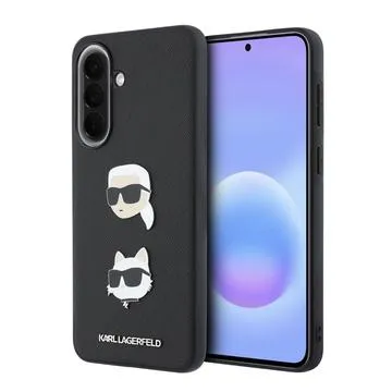 SAMSUNG GALAXY A57 KARL LAGERFELD METAL KARL AND CHOUPETTE LIQUID SILICONE CASE - BLACK