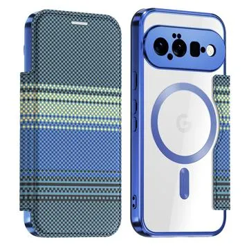 GOOGLE PIXEL 11 STYLISH MAGNETIC FLIP CASE WITH RFID CARD SLOTS - BLUE