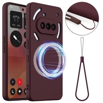NOTHING PHONE (3A) MASKA OD TEČNOG SILIKONA - KOMPATIBILNA SA MAGSAFE - TAMNOCRVENA
