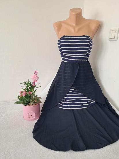 Mornarska top haljina sa tilom vel S M