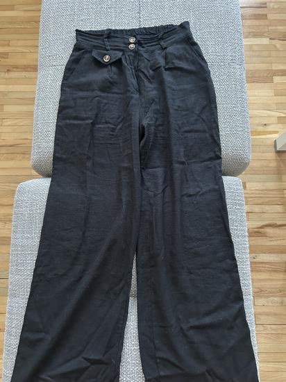 Mango crne lanene pantalone