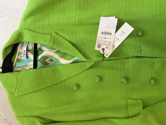 Nov ZARA tvid sako fluo zelen