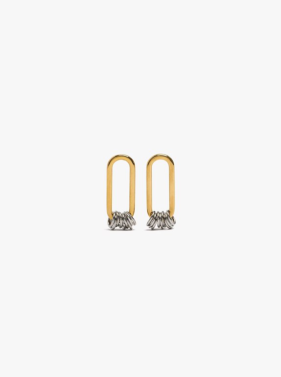 ELONGATED BICOLOR EARRINGS - STAINLESS STEEL