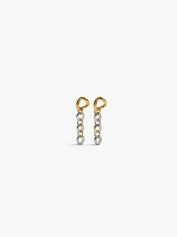 BICOLOR INTERTWINED HOOP EARRINGS - STAINLESS STEEL