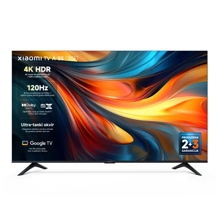 Xiaomi Televizor A55 55", 4K UHD, Google TV, 2026, Crni