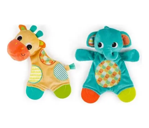 Kids II Zvečke-glodalice za bebe, Žirafa i slon