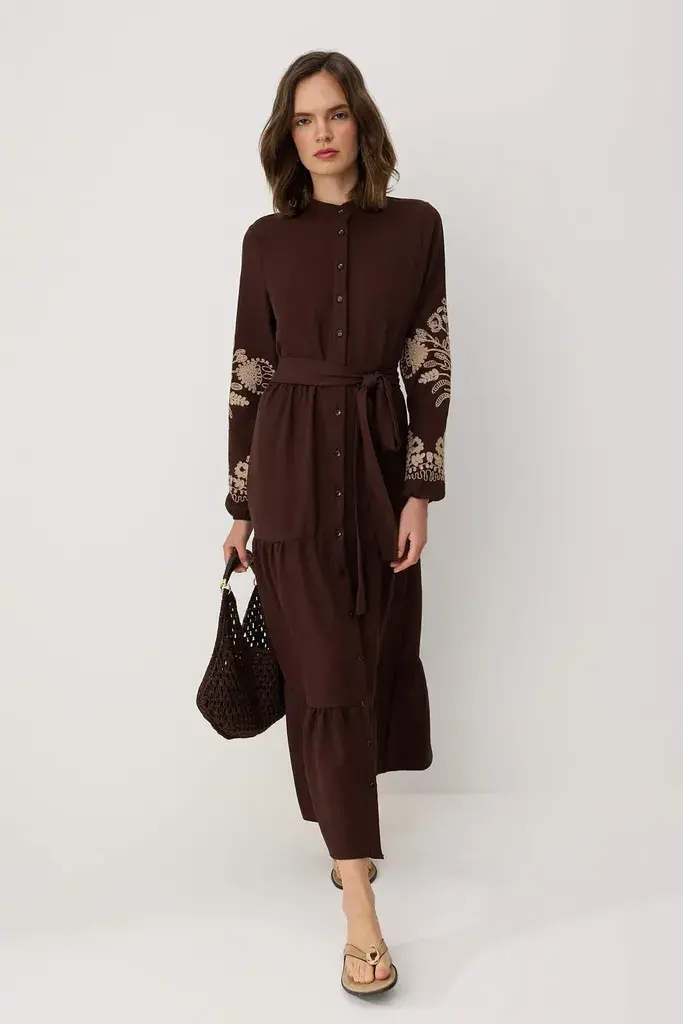 Trendyol Modest Ženska haljina Tctss25Eb00116, Smeđa
