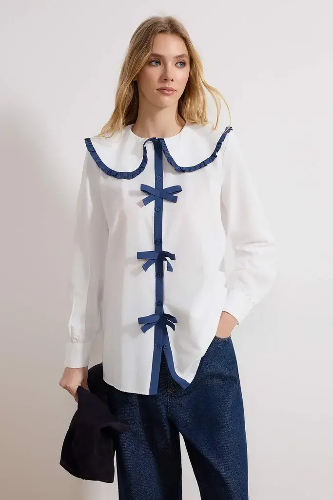 Trendyol Modest Ženska košulja Tctss25Tg00012, Krem