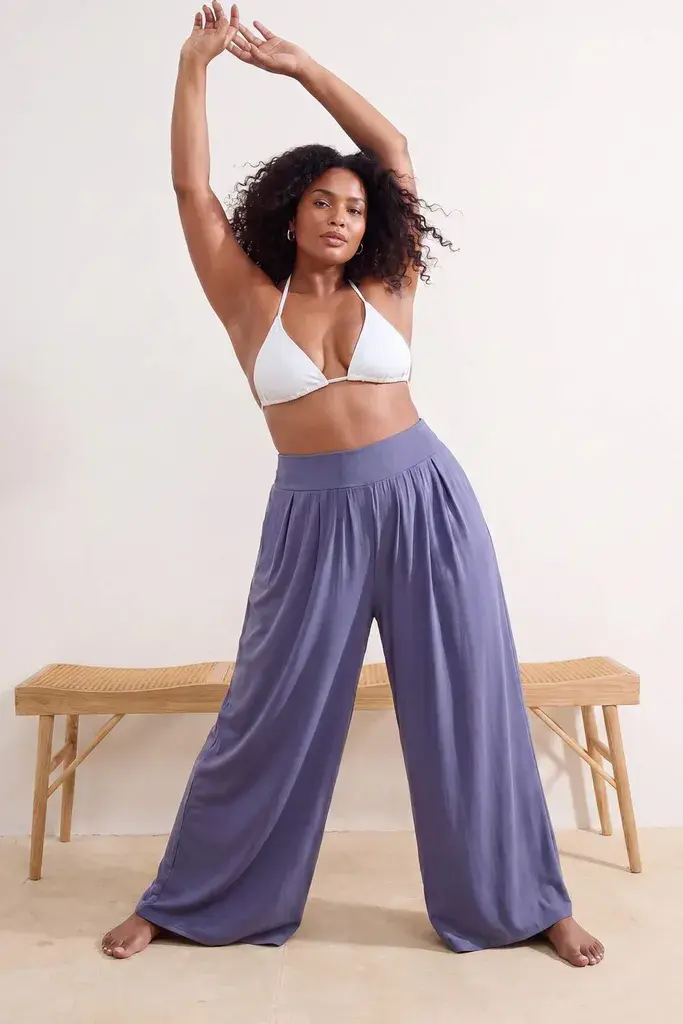 Trendyol Curve Ženske pantalone Tbbss25Ar00000, Plave