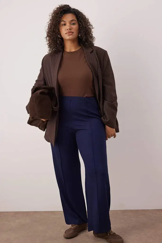 Trendyol Curve Ženske pantalone Tbbaw26Aj00005, Tamnoplave