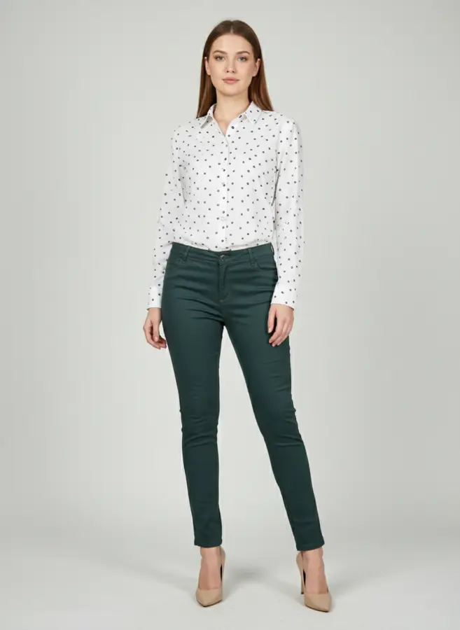 Elit Fashion Ženske pantalone, Regular, Maslinaste