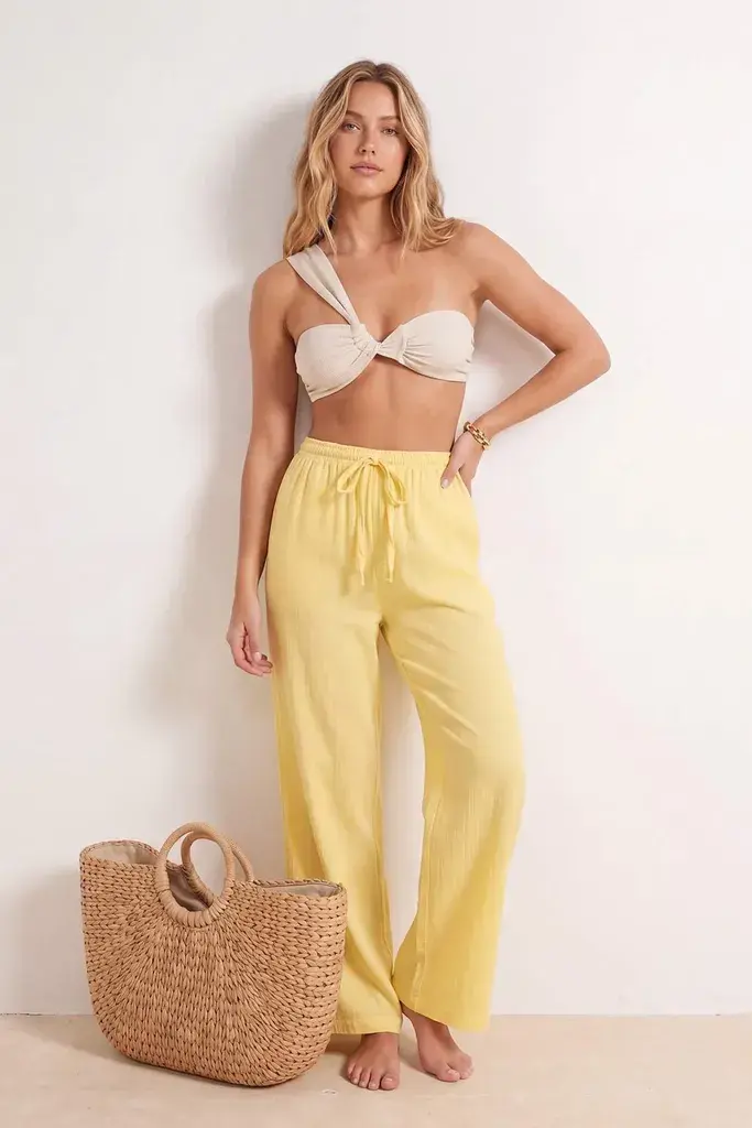 Trendyol Milla Ženske pantalone Tbess26Pl00005, Žute
