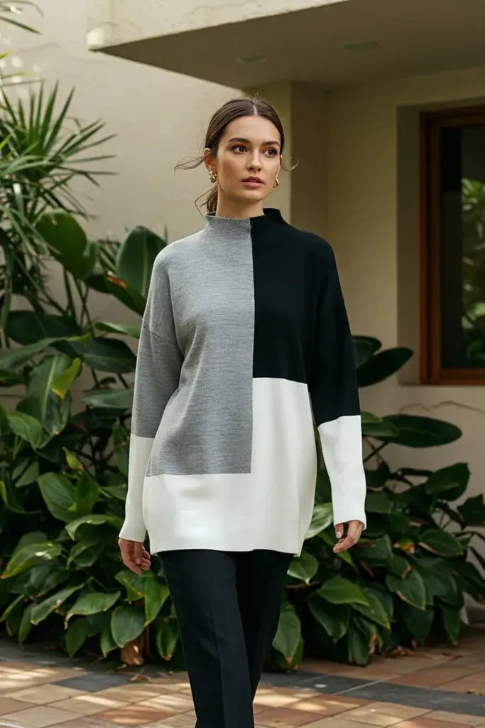 Trendyol Modest Ženski džemper Tctaw22Ak0054, Sivi