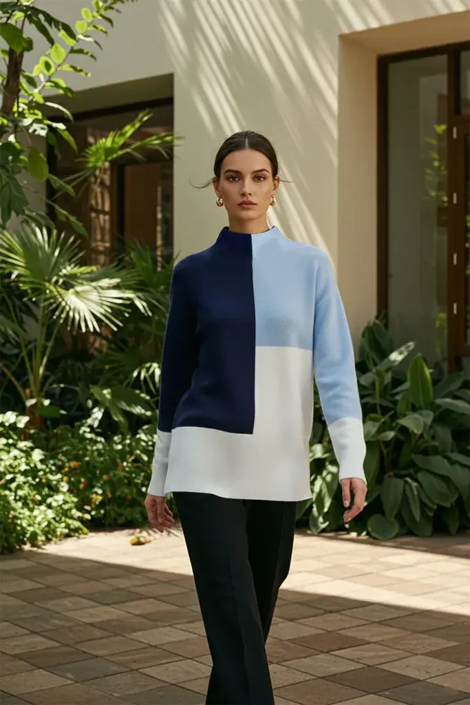 Trendyol Modest Ženski džemper Tctaw22Ak0054, Plavi