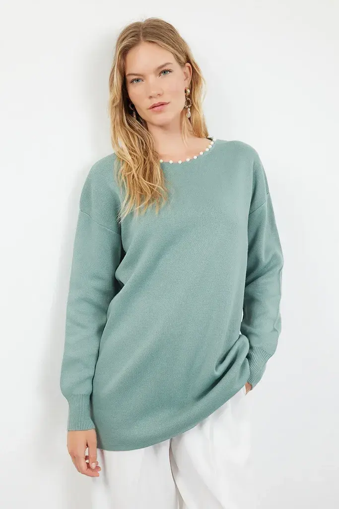 Trendyol Modest Ženski džemper Tctaw25Ak00014, Zeleni