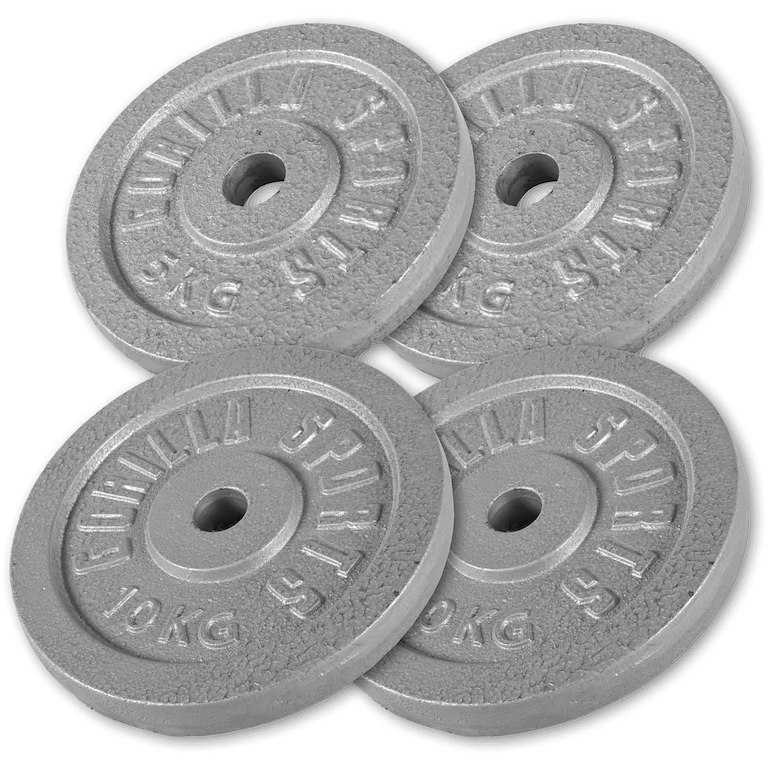 GORILLA SPORTS Set tegova od livenog gvožđa 2 x 5 + 2 x 10 kg