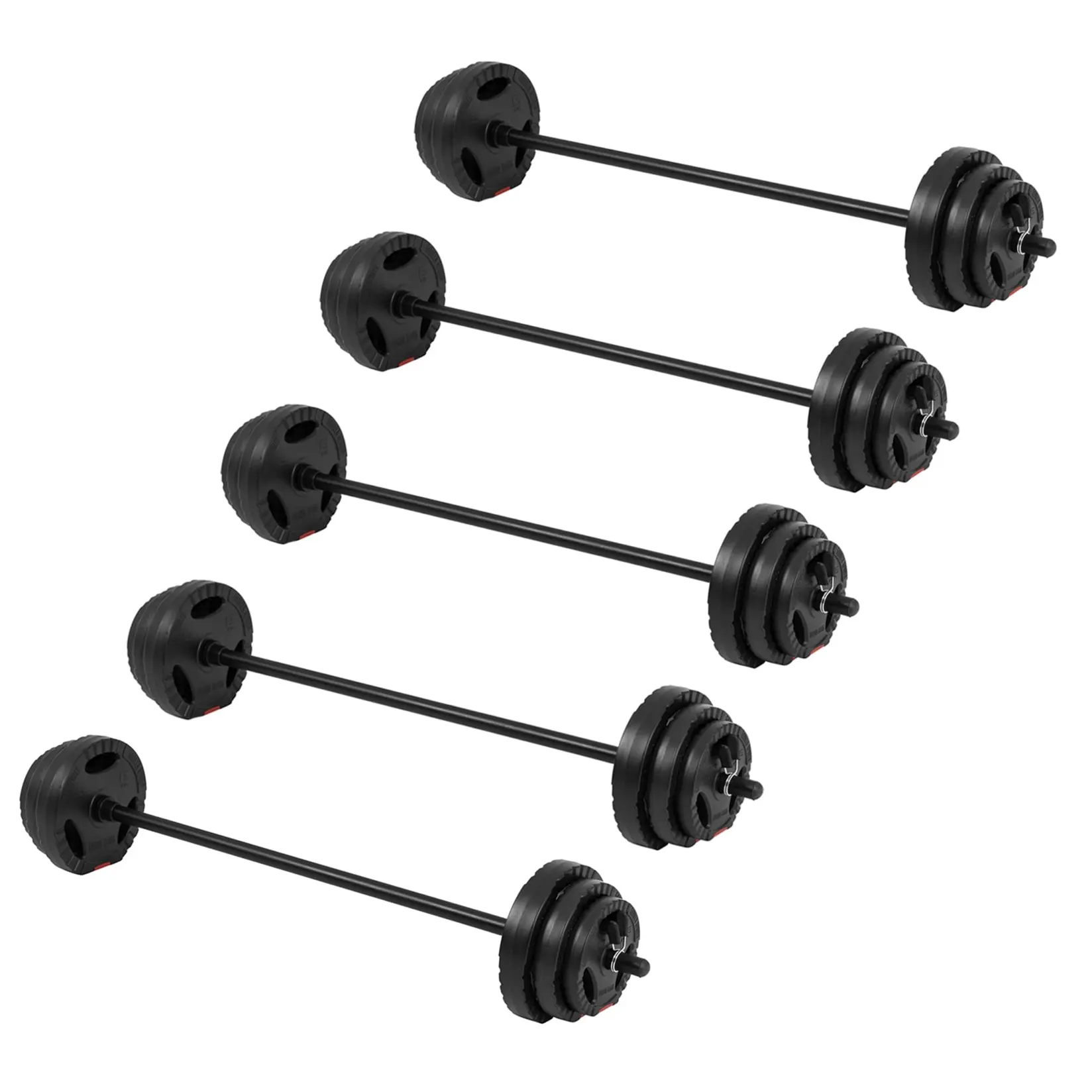 GORILLA SPORTS Plastične šipke za aerobik 130cm 5/1 + teg 30/1 87,5kg